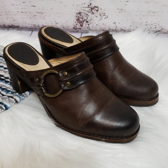 Frye | Shoes | Frye Alyssa Trapunto Clogs Brown Leather Size 8m | Poshmark